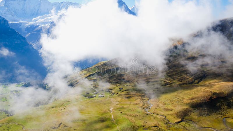 First Mountains Switzerland Stock Image - Image of village, mountain ...
