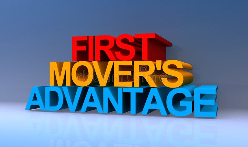 First Mover`s Advantage on Blue Stock Illustration - Illustration of ...