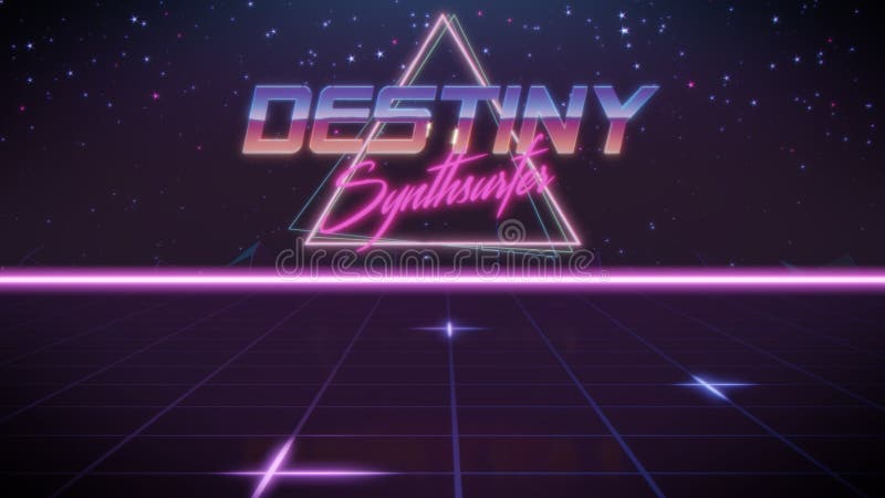 First Name Destiny In Synthwave Style Stock Illustration - Illustration ...