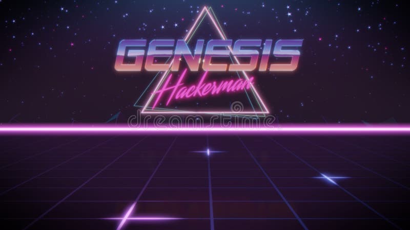 First Name Genesis in Synthwave Style Stock Illustration - Illustration ...