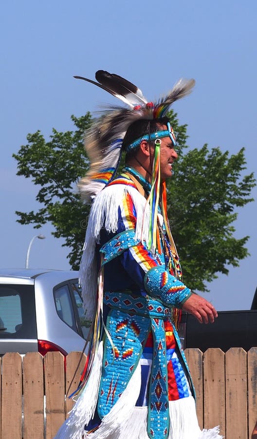 First Nations Man in K-Days Parade Editorial Image - Image of beads ...