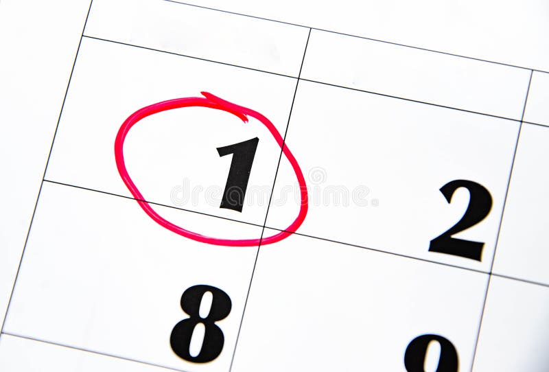 The First Number in the Calendar is Circled in Red in Macro. Calendar ...