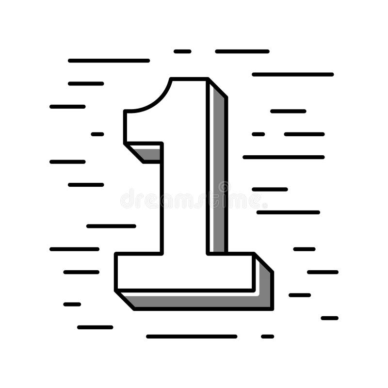 First Number Color Icon Vector Illustration Stock Vector - Illustration ...