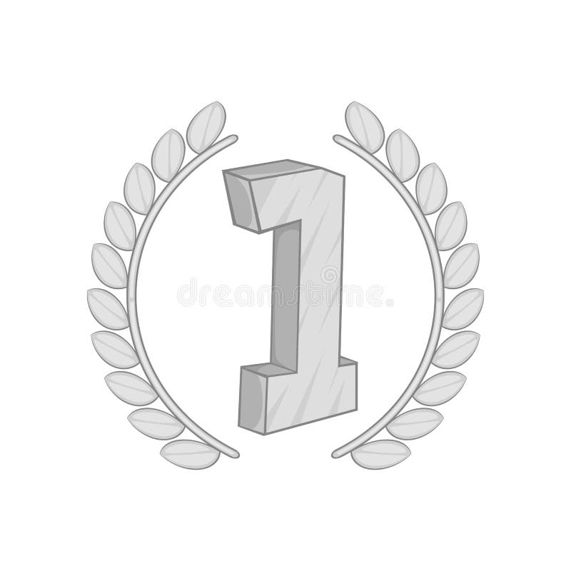 First Number 1 1st One Winner Medal Emblem Reward Gold Round Stock ...