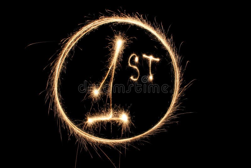 First Number One Sparkler Ring Stock Photo - Image of background ...