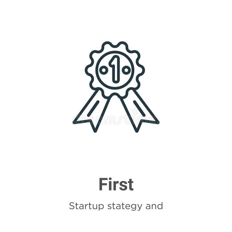 First Outline Vector Icon. Thin Line Black First Icon, Flat Vector ...