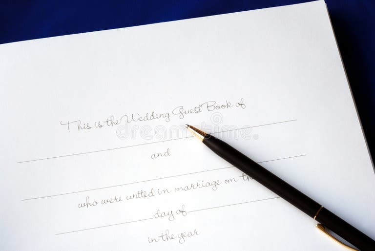 The First Page of a Wedding Guest Book Stock Image - Image of ...
