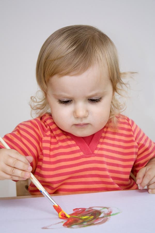 First painting stock image. Image of holding, paintbrush - 11127155