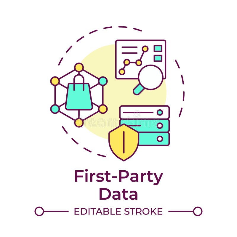 First Party Data Multi Color Concept Icon Stock Vector - Illustration ...