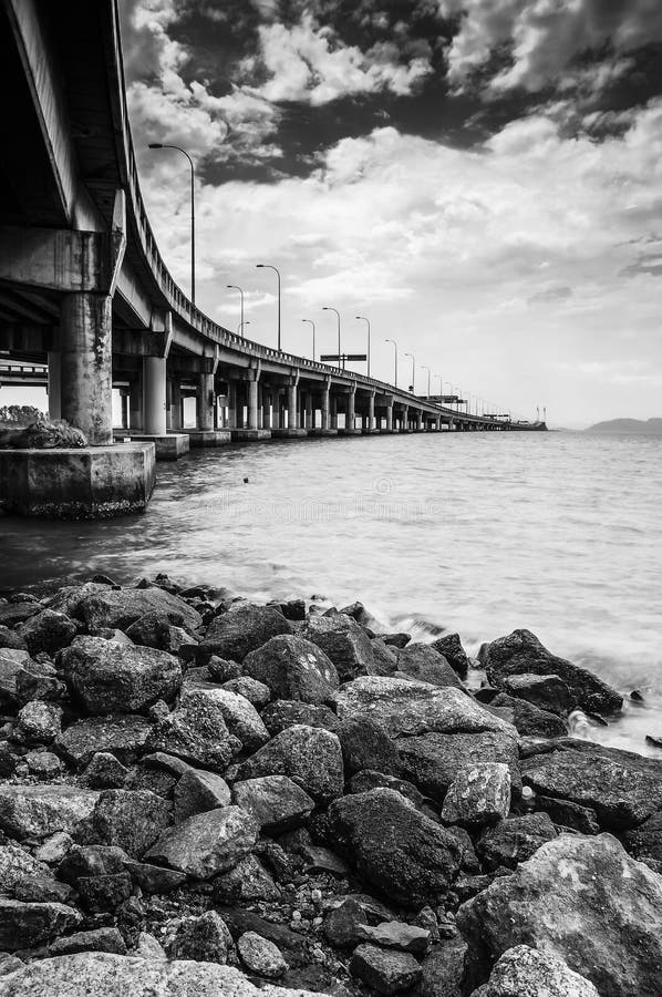 First Penang Bridge stock image. Image of poles, rocky - 92569333