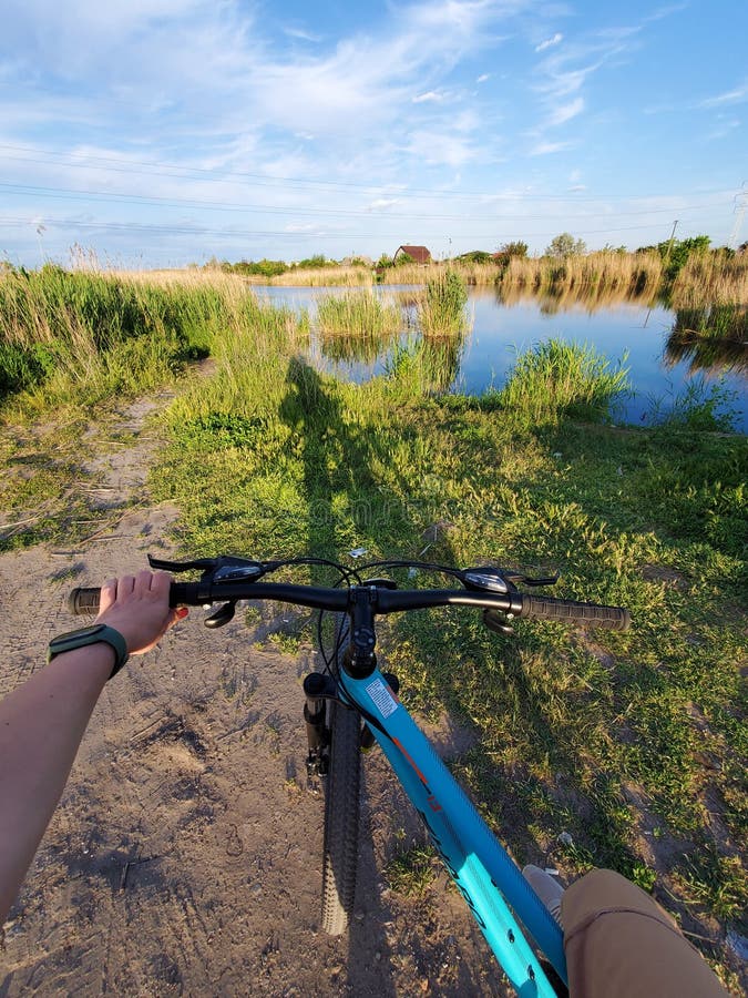 Person, Bicycle Athlete and Cycling on Motion Blur in Nature ...