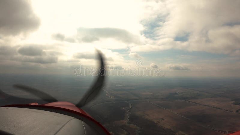 First Person Flight on an Airplane Stock Video - Video of application ...