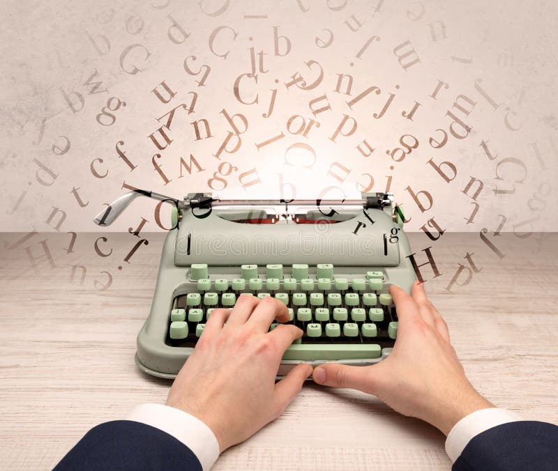 First Person Perspective Elegant Hand Typing with Flying Letters ...