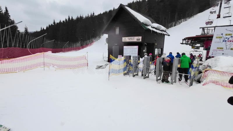 First-person View Down the Ski Slope To the Elevator Stock Video ...