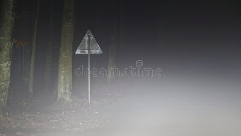 First Person View of Driving in Heavy Fog Stock Image - Image of sign ...