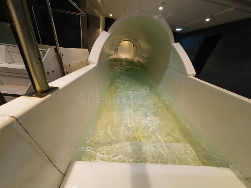 First-person View: Going Down an Indoor Water Slide with Flowing Water ...