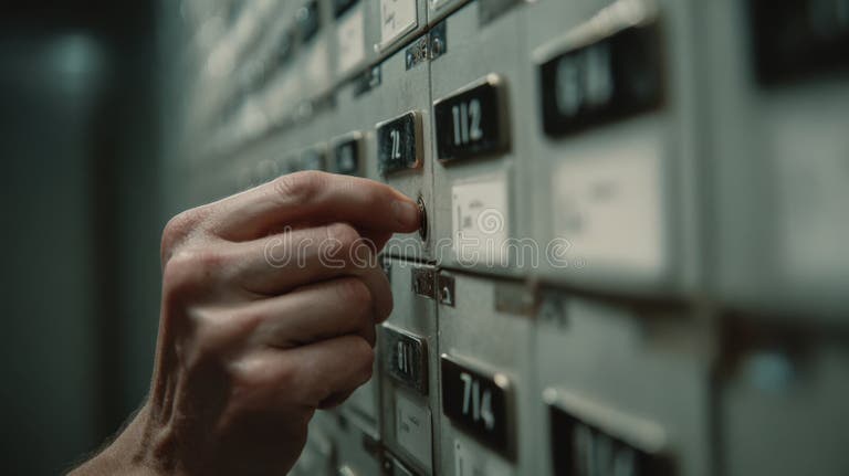 First-Person View of Hands Unlocking Evidence Locker with Security Tags ...