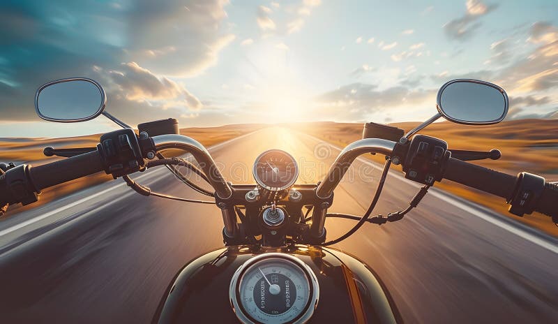 First-person View of Riding a Motorcycle Stock Photo - Image of drive ...