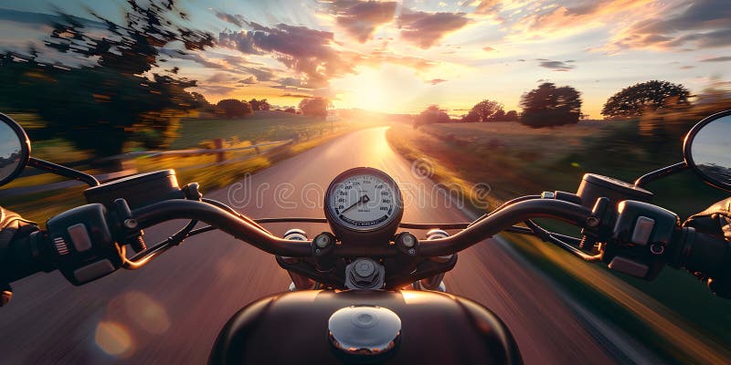 First-person View of Riding a Motorcycle Stock Photo - Image of motion ...