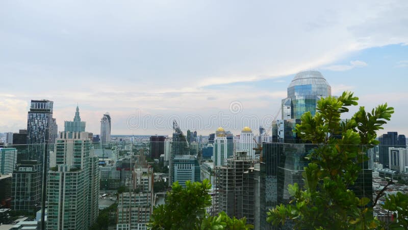First Person View Walk on Resting Place for Residents on Rooftop of ...