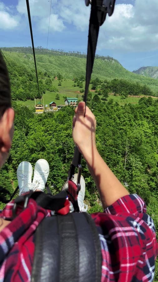 First Person View of Zip Line Ride Stock Footage - Video of female ...