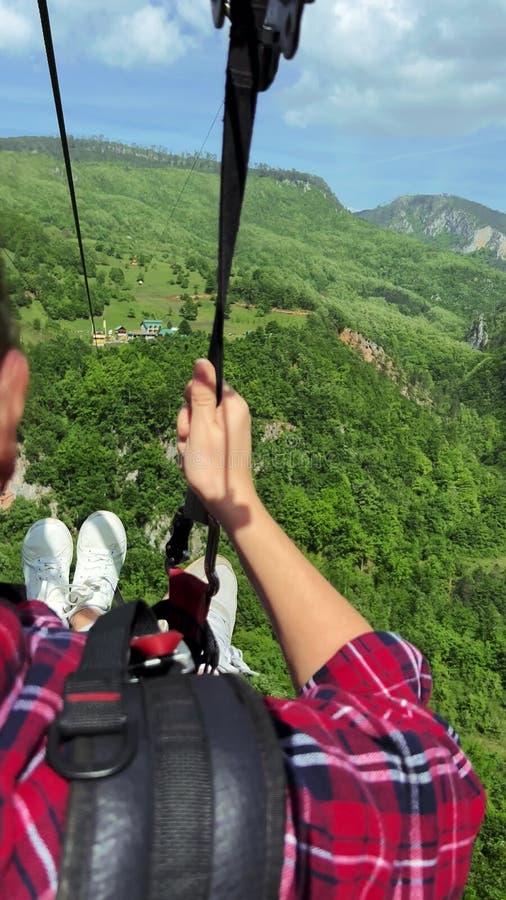 First Person View of Zip Line Ride Stock Video - Video of flying, risk ...