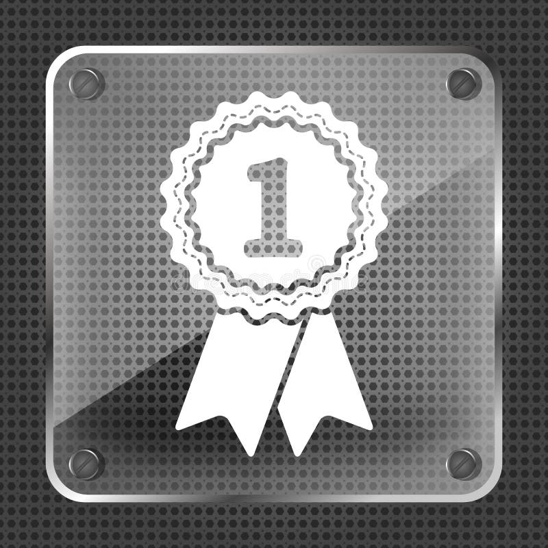 First Place Award Badge with Ribbons Icon - Illustration Stock Vector ...