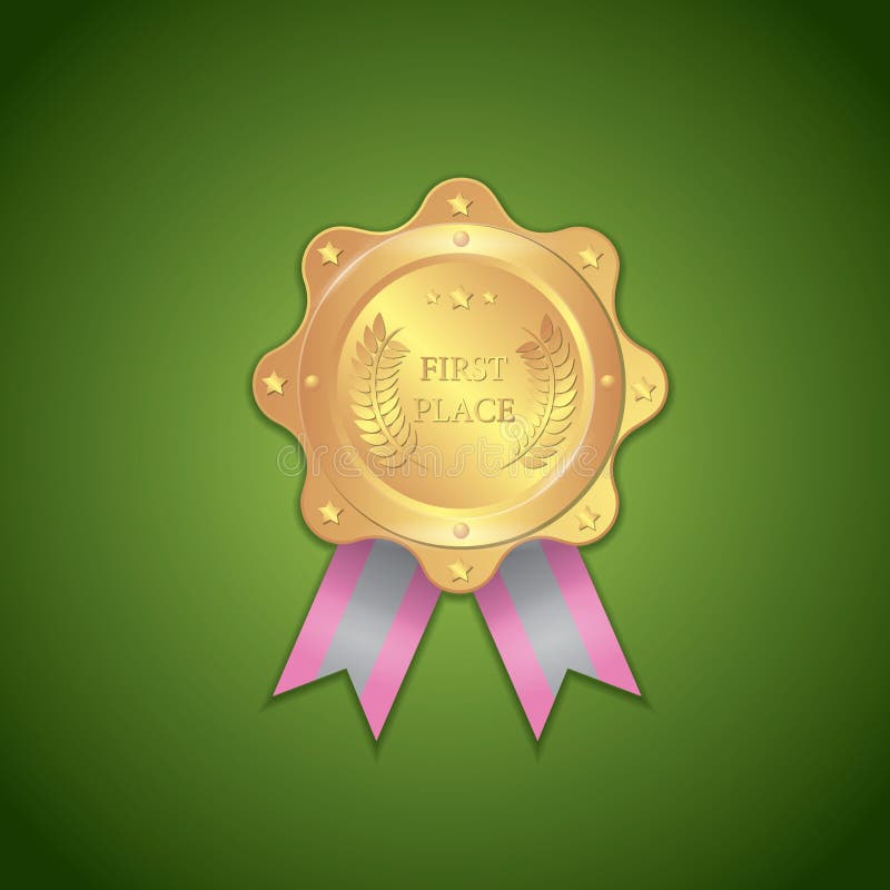 First Place Award Badge. Vector Illustration Decorative Design Stock ...