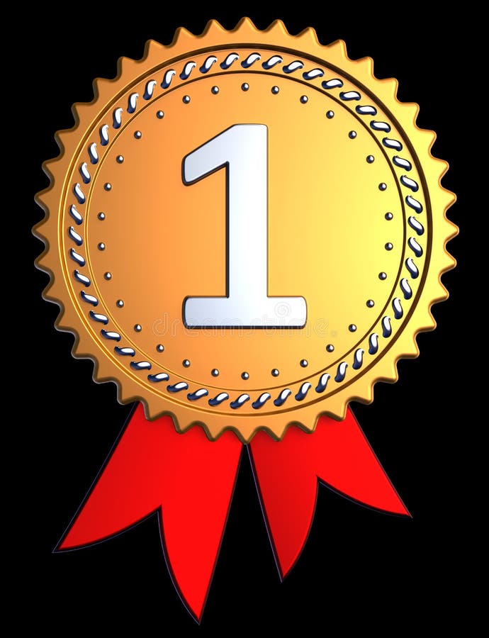 First Place Award Ribbon (Hi-Res) Stock Illustration - Illustration of ...
