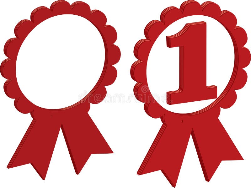 First Place and Blank Rosettes Stock Illustration - Illustration of ...