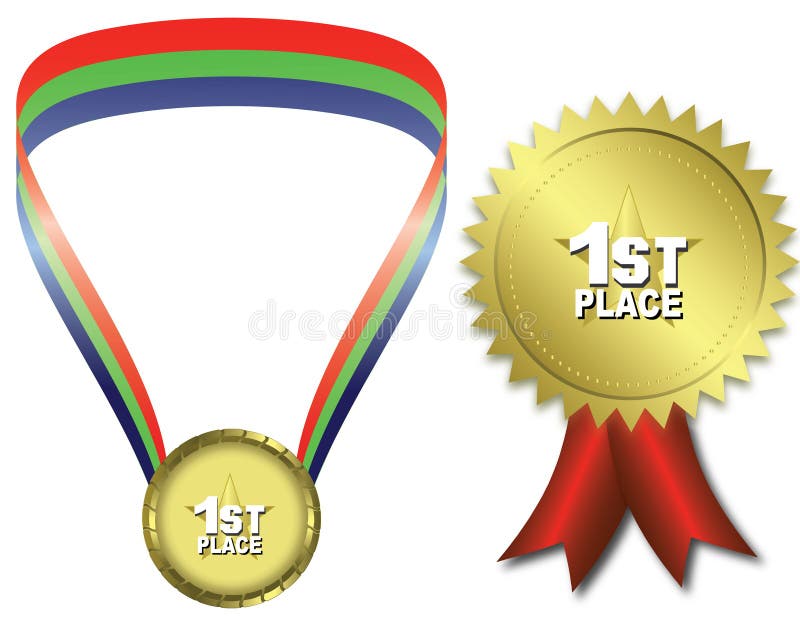 First place gold medal stock vector. Illustration of medal - 19526759