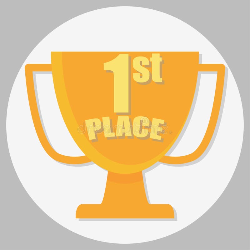First Place Golden Cup Winner Flat Design Stock Vector - Illustration ...