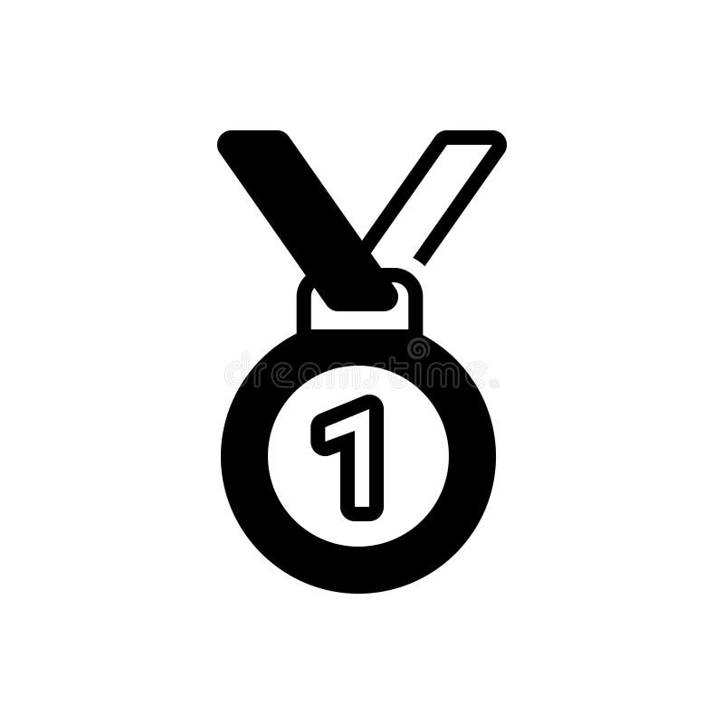 Black Solid Icon for First Place, Achievement and Award Stock Vector ...