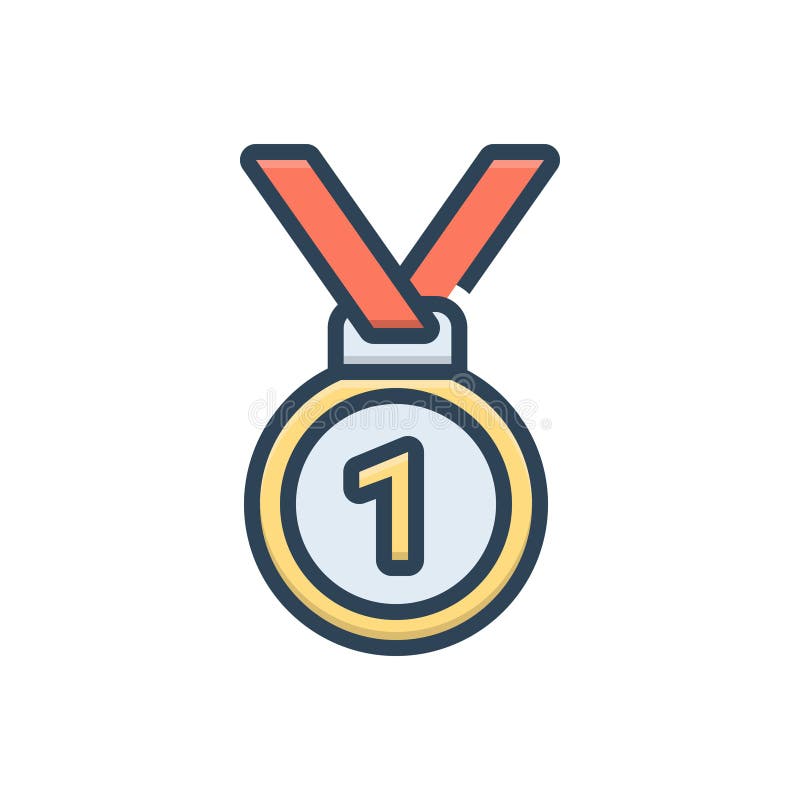 Color Illustration Icon for First Place, Achievement and Award Stock ...
