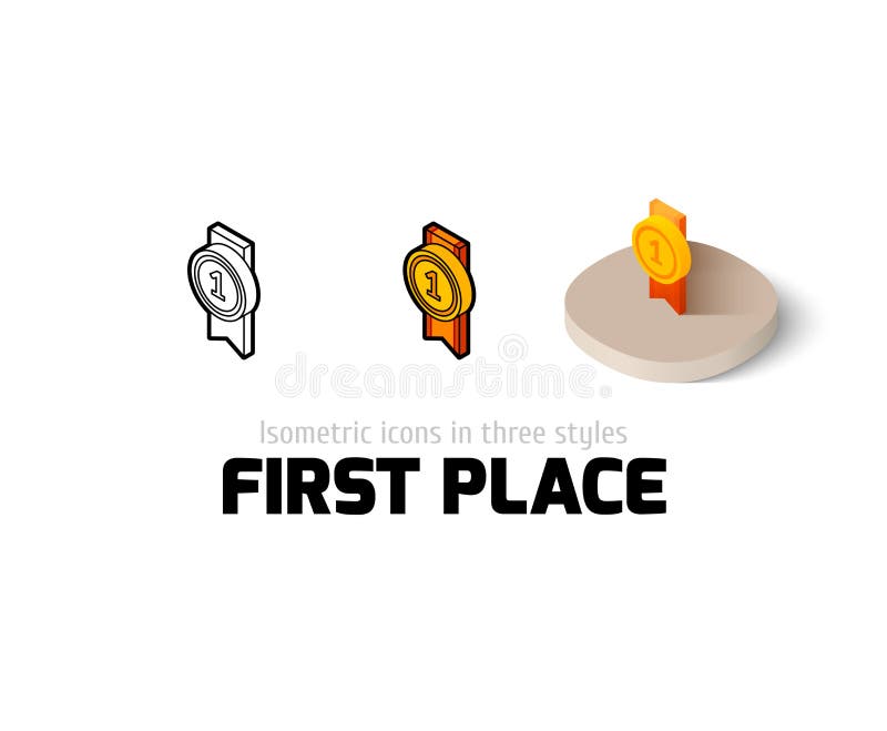 First Place Icon in Different Style Stock Vector - Illustration of line ...