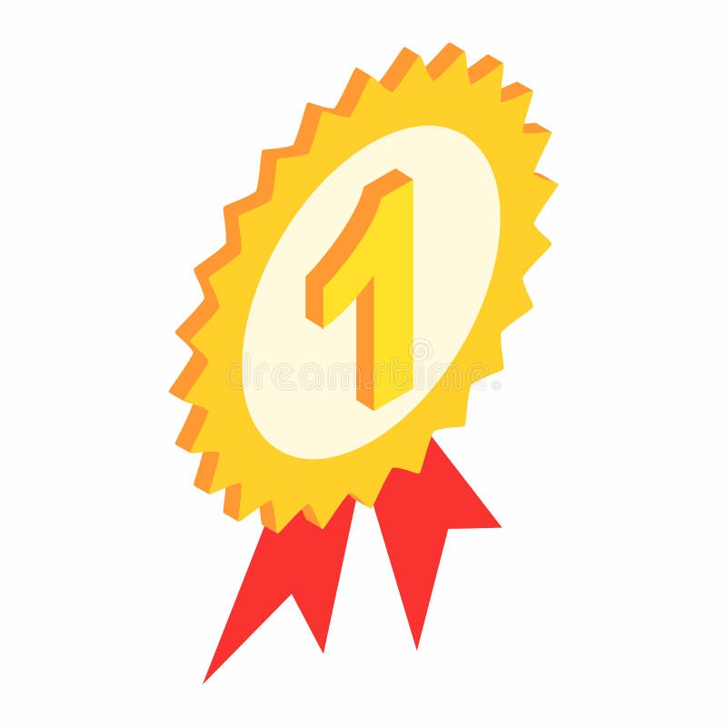 First Place Rosette Icon, Icon Cartoon Stock Vector - Illustration of ...