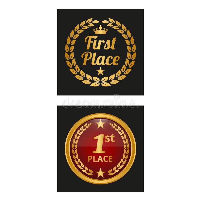 First Place Medal on White Background. Stock Illustration ...
