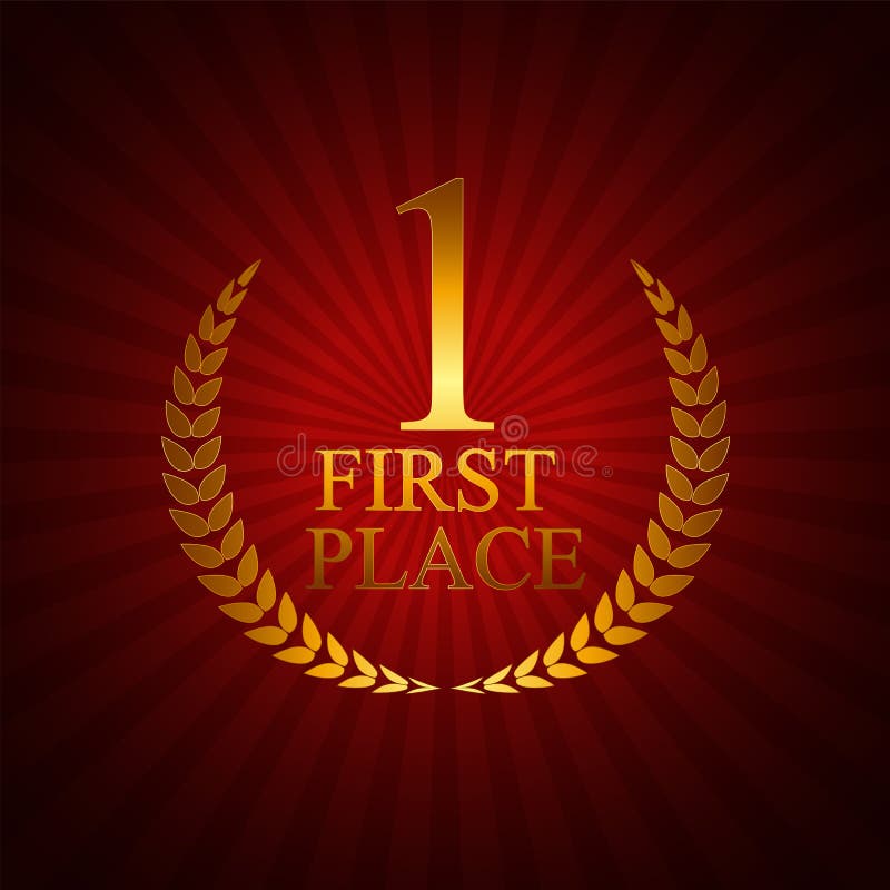 First Place Laurel Design Label Vector Illustration Stock Vector ...