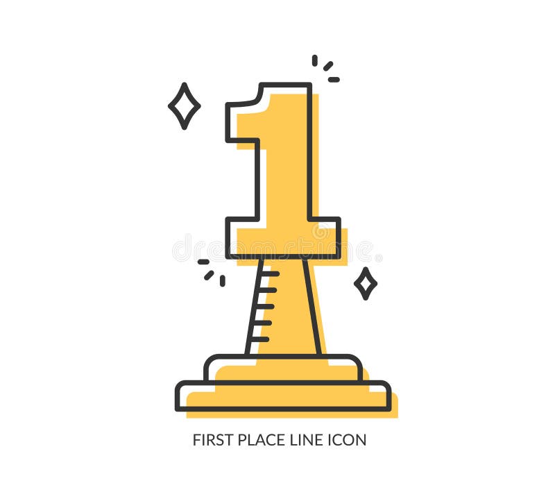 First Place Award Line Icons Stock Vector - Illustration of sport ...