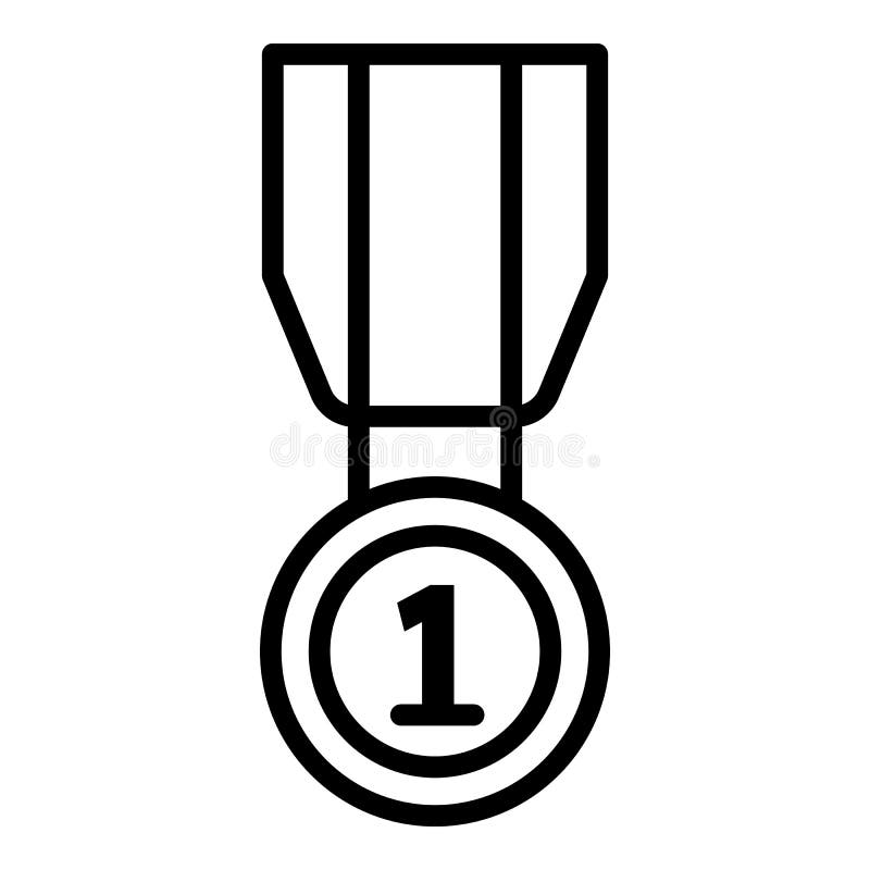 Medal First Place Icon Outline Style Stock Illustrations – 1,105 Medal ...