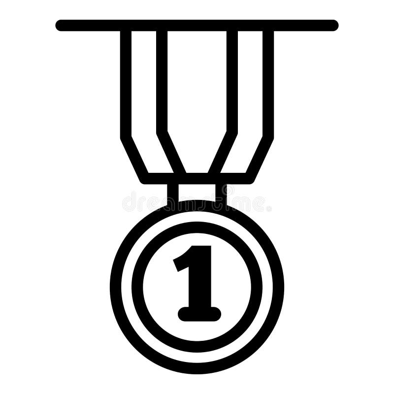 Medal First Place Icon Outline Style Stock Illustrations – 1,300 Medal ...