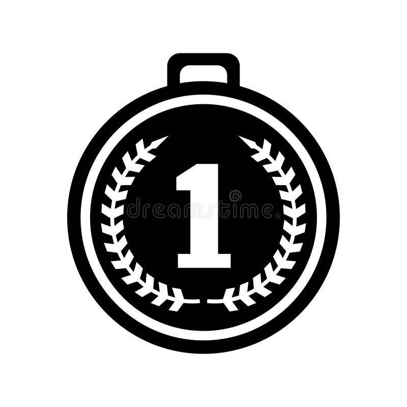 First Place Medal Monochrome Icon. Winner Icon. Medal Art. Medal Image ...