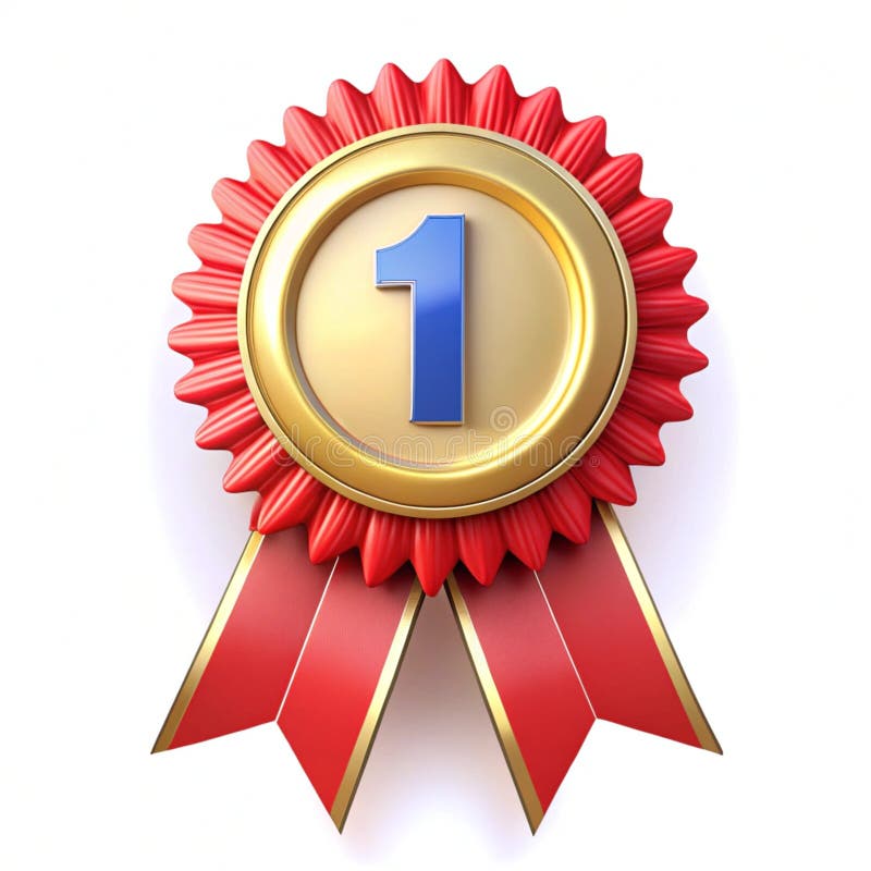 First place ribbon badge stock illustration. Illustration of system ...