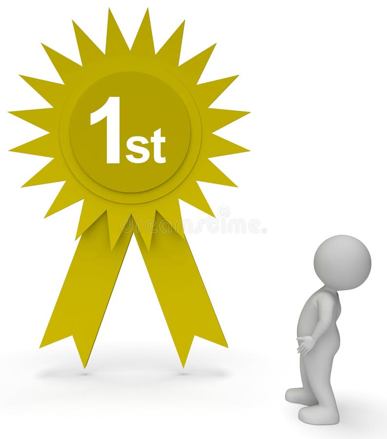 First Place Rosette Represents Progress Championship and Success 3d ...