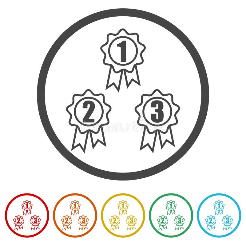 First Place Second Third Award Winner Badge Icon Stock Vector ...