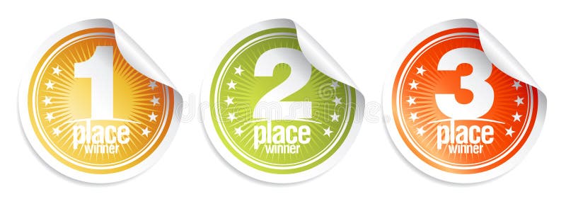 First Place, Second Place, Third Place, Medals, Winner Stickers Stock ...
