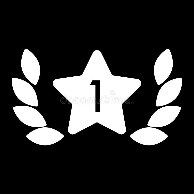 First Place Star Award Solid Icon. Vector Illustration Isolated On ...