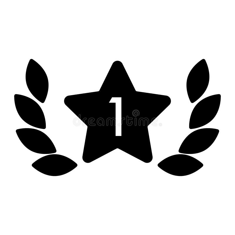 First Place Star Award Line Icon. Vector Illustration Isolated on Black ...