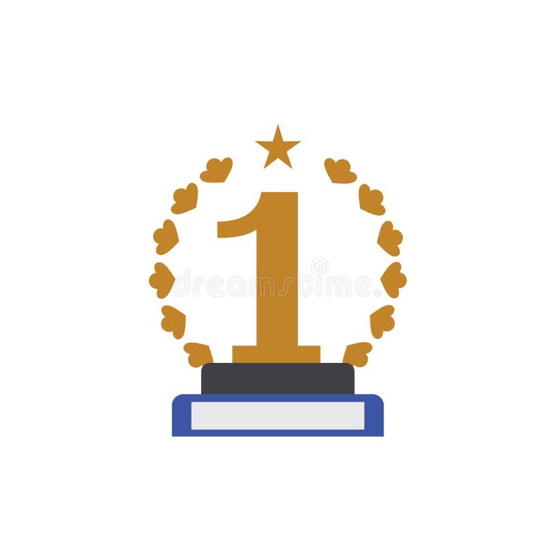 First Place Trophy Cup Vector Icon Illustration Stock Vector ...