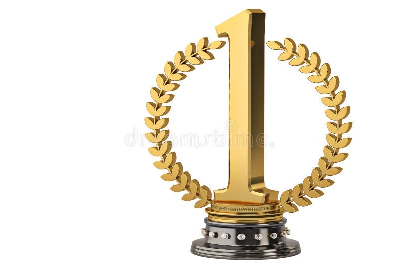 The First Place Trophy Isolated on White Background. 3D Illustration ...